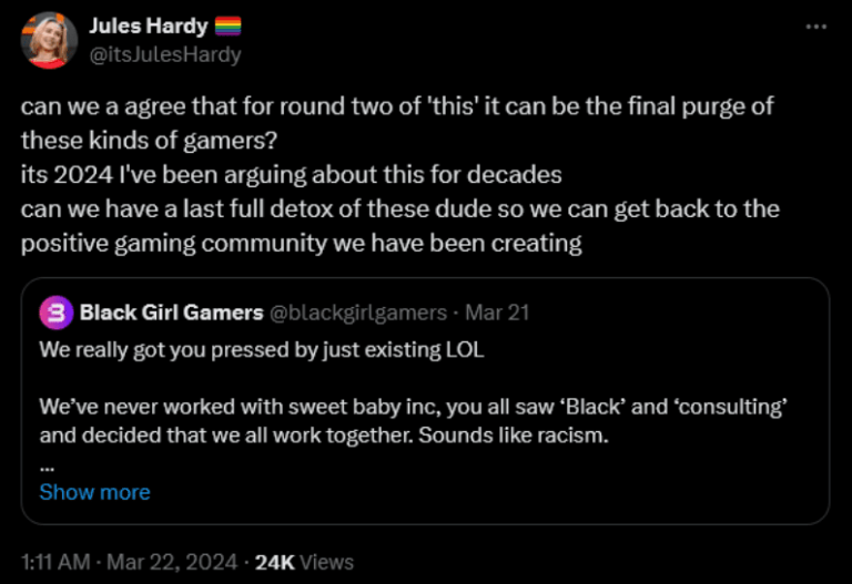 BBC Gaming Presenter Jules Hardy Advocates For a "Final Purge" of ...